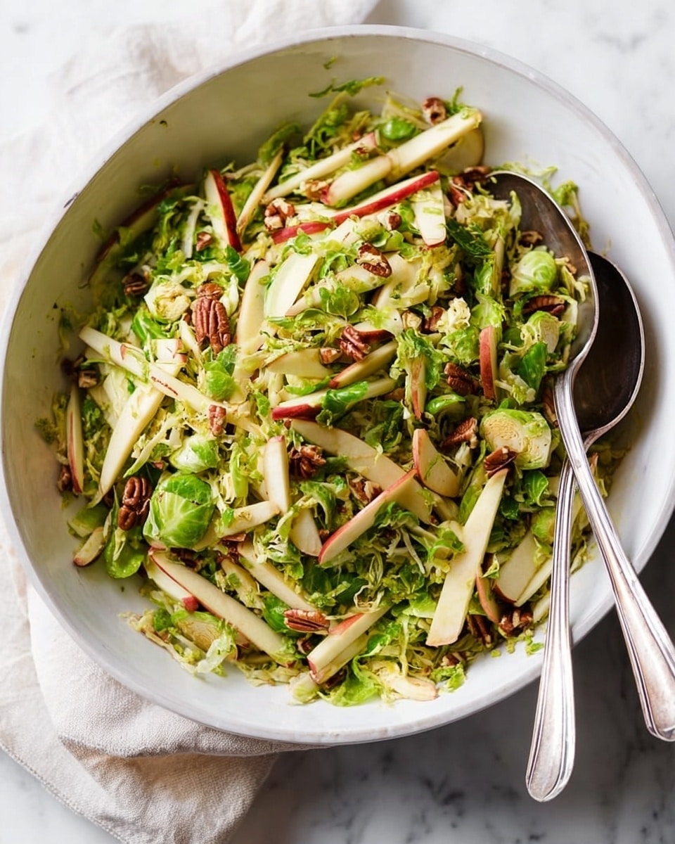Fall Brussels Sprout Salad with Apple & Blue Cheese | Delicious & Fresh