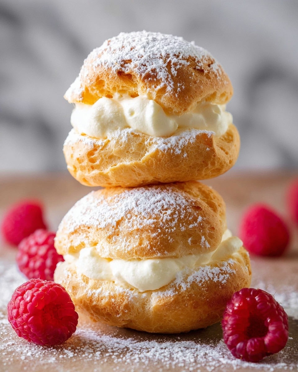 Cream Puffs with Vanilla Whipped Cream and Raspberries | Irresistible ...